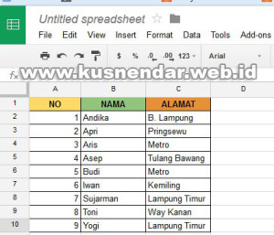 Membuat Tabel File Excel Secara Online di Google Docs | Kusnendar