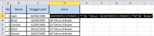 Rumus Excel “DATEDIF” untuk Menghitung Umur (Tahun dan Bulan) – Kusnendar