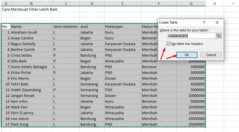 Berhasil! Cara Membuat Filter Excel Lebih Mudah - Kusnendar